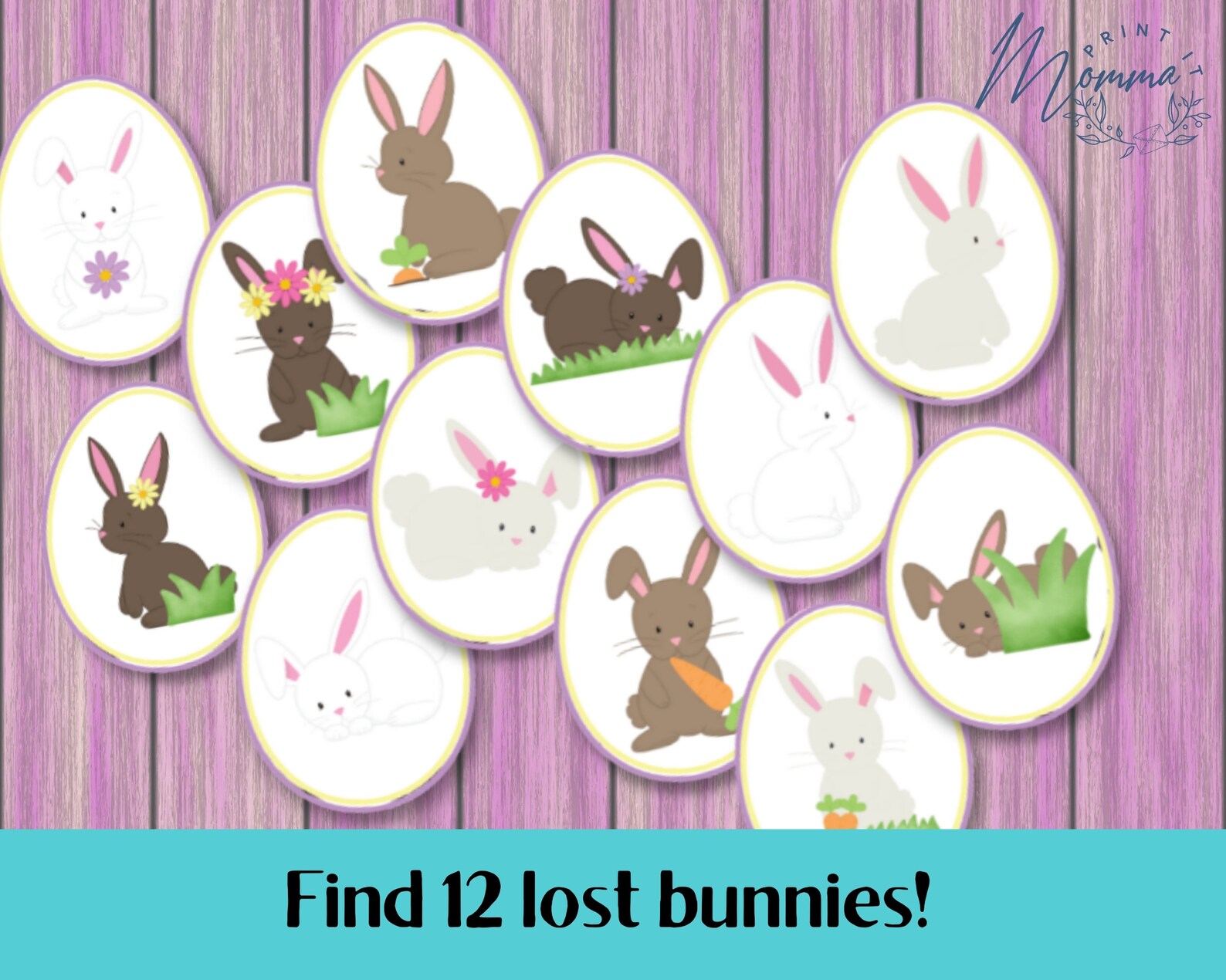 Easter Scavenger Hunt Lost Bunnies on the Bunny Trail Printable Easter ...