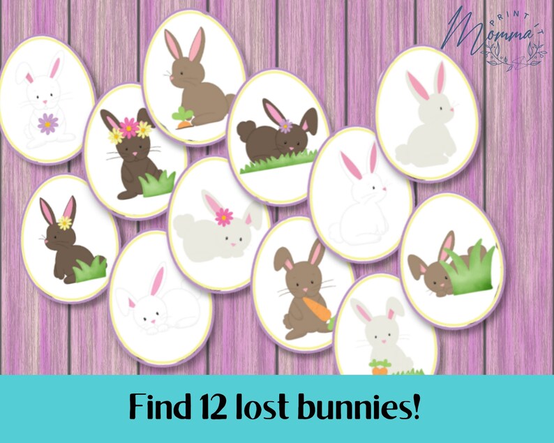 Easter Scavenger Hunt Lost Bunnies on the Bunny Trail Printable Easter ...