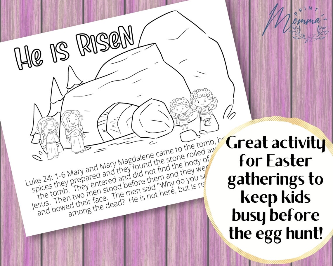 Easter Story Kids Activity Page Printable Holy Week Coloring - Etsy