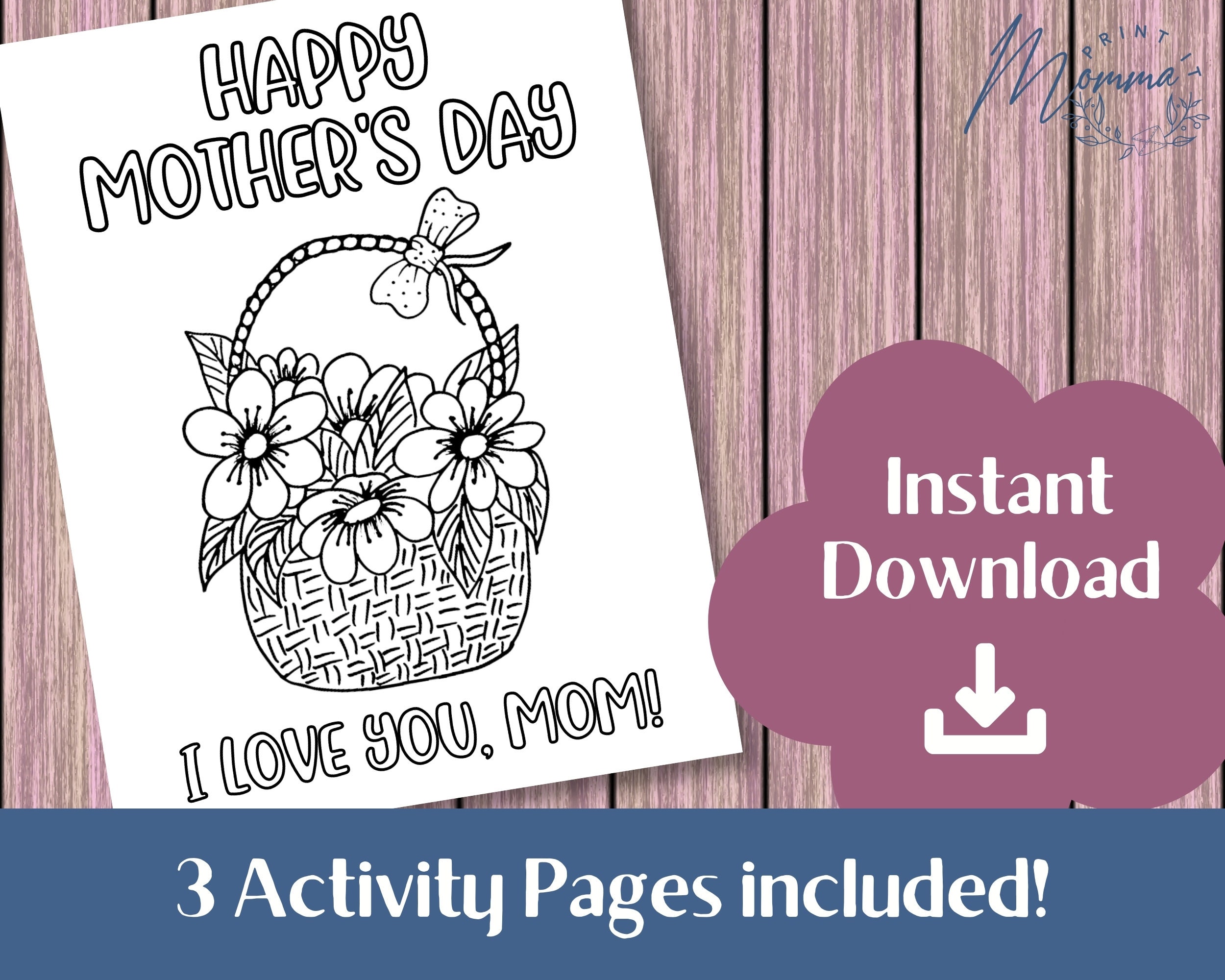 Mother's Day Activity Pages Printable | Mother's Day Kids Activity ...