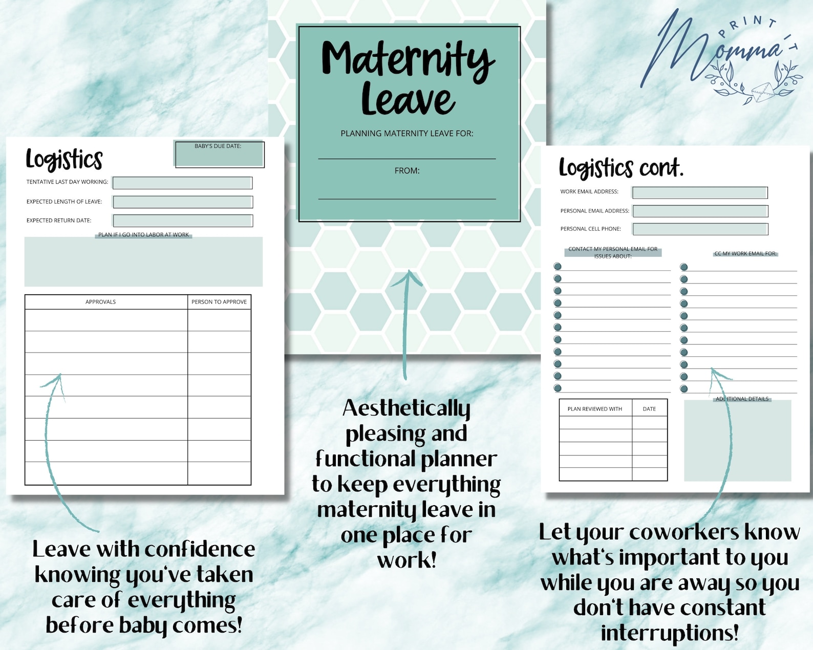 Maternity Leave Planner Printable | Fillable Work Maternity Leave Plan ...