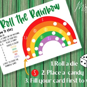 St. Patrick's Day Kids Roll the Rainbow Game Printable | St. Patty's ...