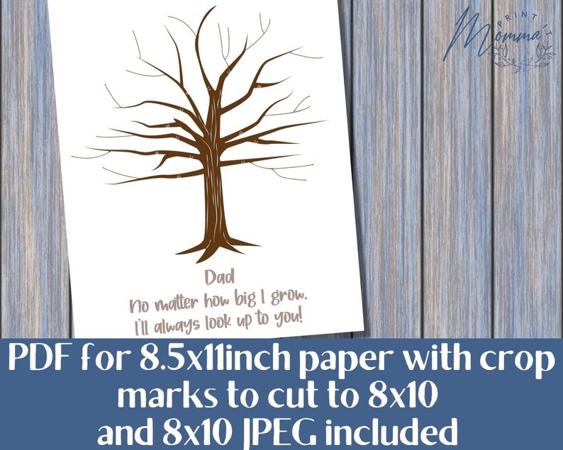 Father's Day Gift From Kids Printable Tree Fingerprint or Handprint ...