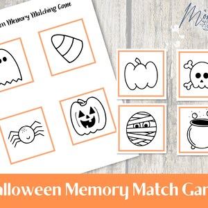 Halloween Memory Matching Game Printable | Halloween Kids Concentration ...