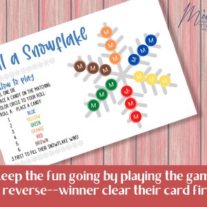 Roll a Snowflake Game Printable | Christmas Snowflake Game Digital ...