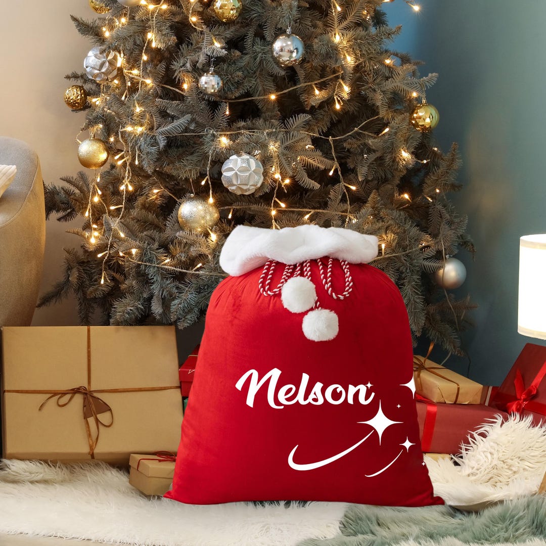 Christmas Santa Sack, Personalised Velvet Santa Sack, Christmas Gift ...