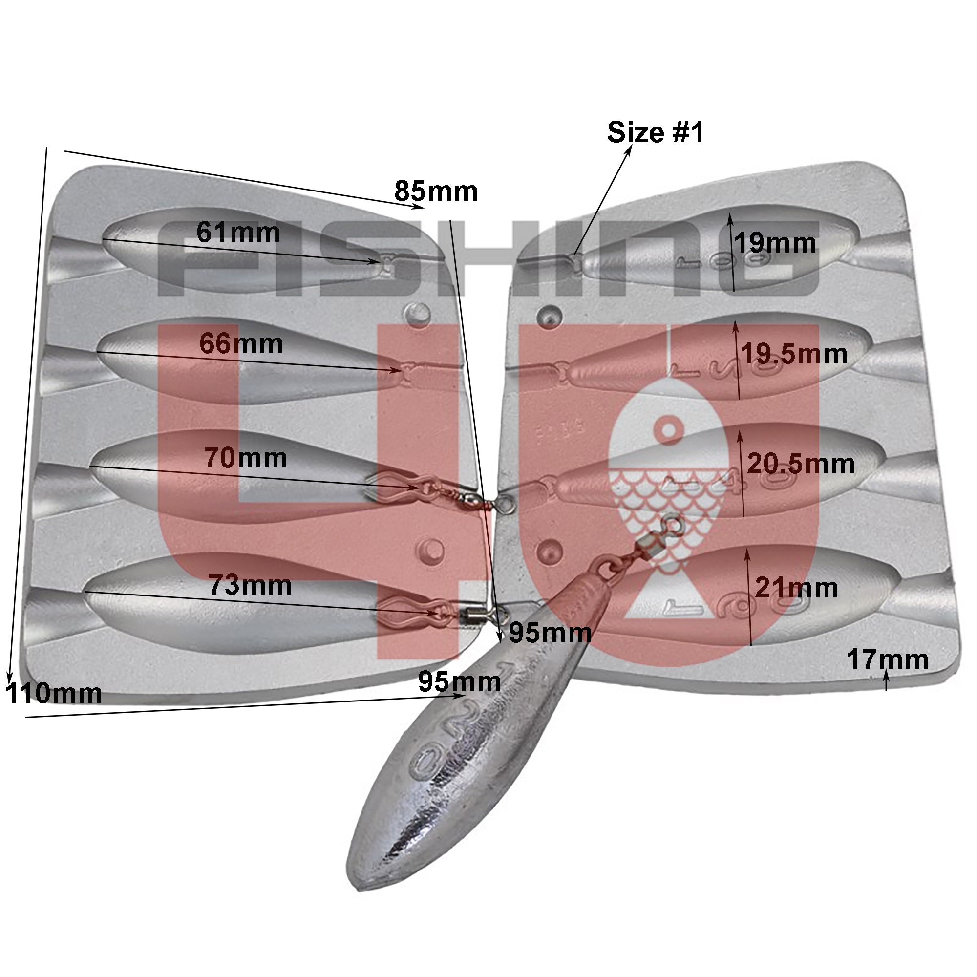 Beach Torpedo Lead Mould 100-120-140-160gr /fishing Lead Sinker Mould ...
