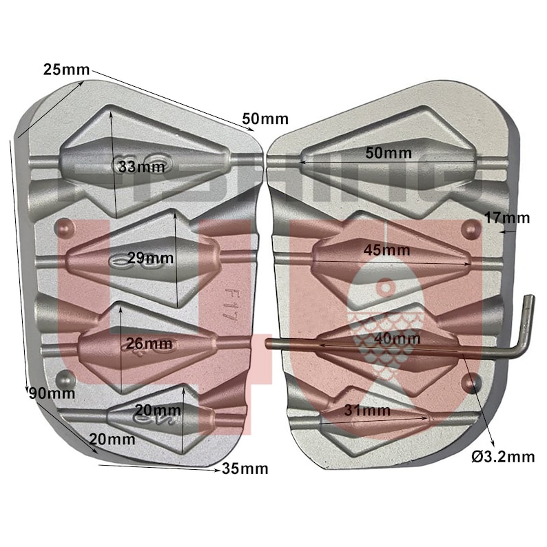 Wing Sinker Fishing Lead Inline Mould 20-40-60-80g Lead Mold Weights - Etsy