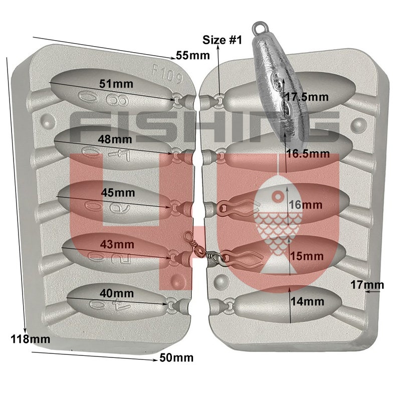 Torpedo Lead Mould 40-50-60-70-80g /fishing Lead Sinker Mould/sea,carp ...