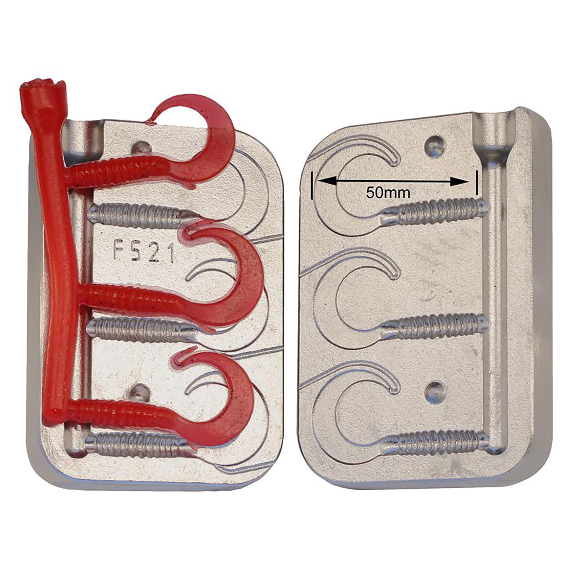 Ribbon Twister Lures Aluminium Mould 50mm / Silicone Soft Lure Fishing ...