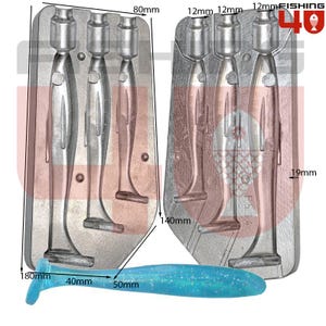 Swim Paddle Aluminium Mould 100-120-140mm / Silicone Soft Lure Fishing ...
