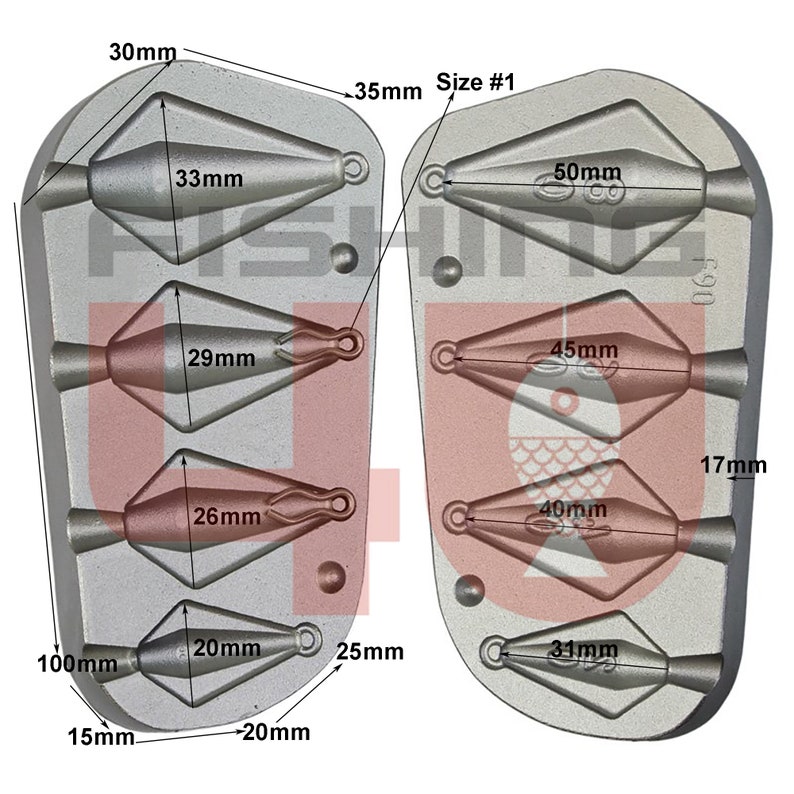 Wing Sinker Mould 20-40-60-80g Fishing Sinker Mould - Etsy