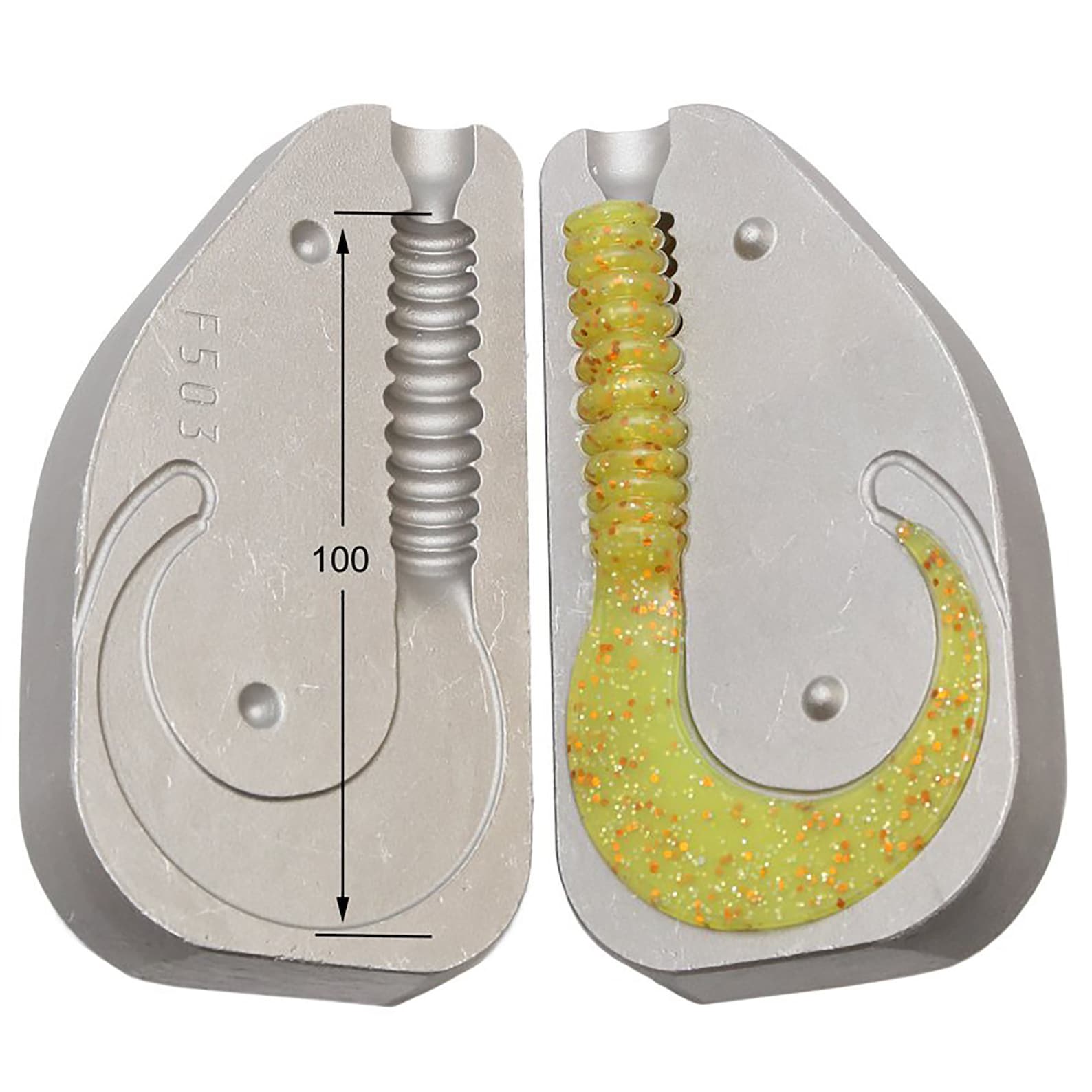 Ribbon Twister Lure Aluminum Mold 100mm / Silicone Soft Lure Fishing ...