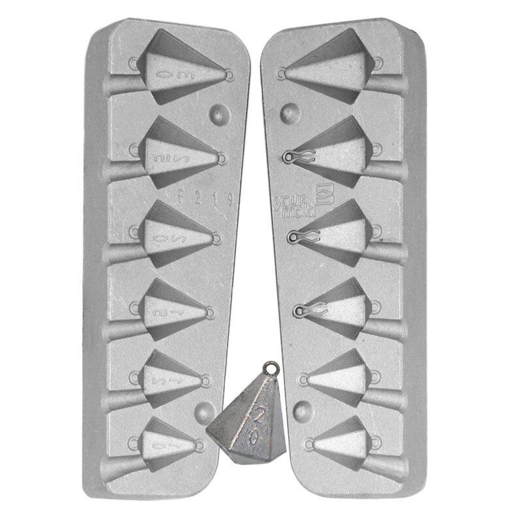 Hexagon Pyramid Fishing Mold 10-12-15-20-25-30g Aluminum Mold Weights ...