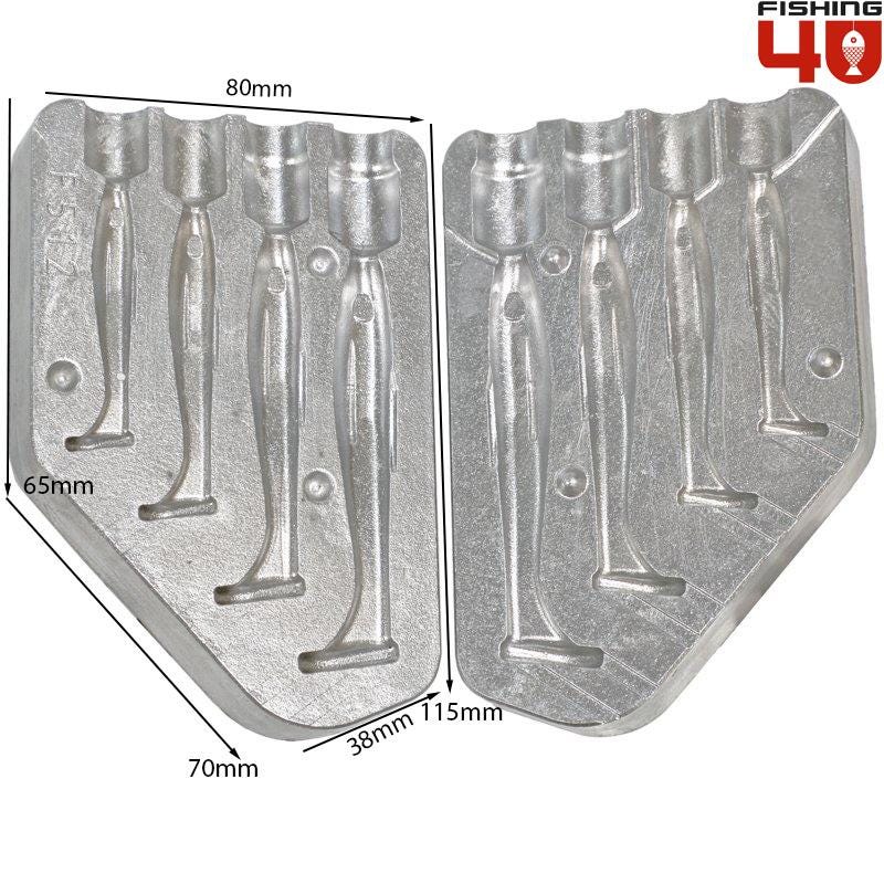 Swim Paddle Aluminium Mould 50-60-70-80mm / Silicone Soft Lure Fishing ...