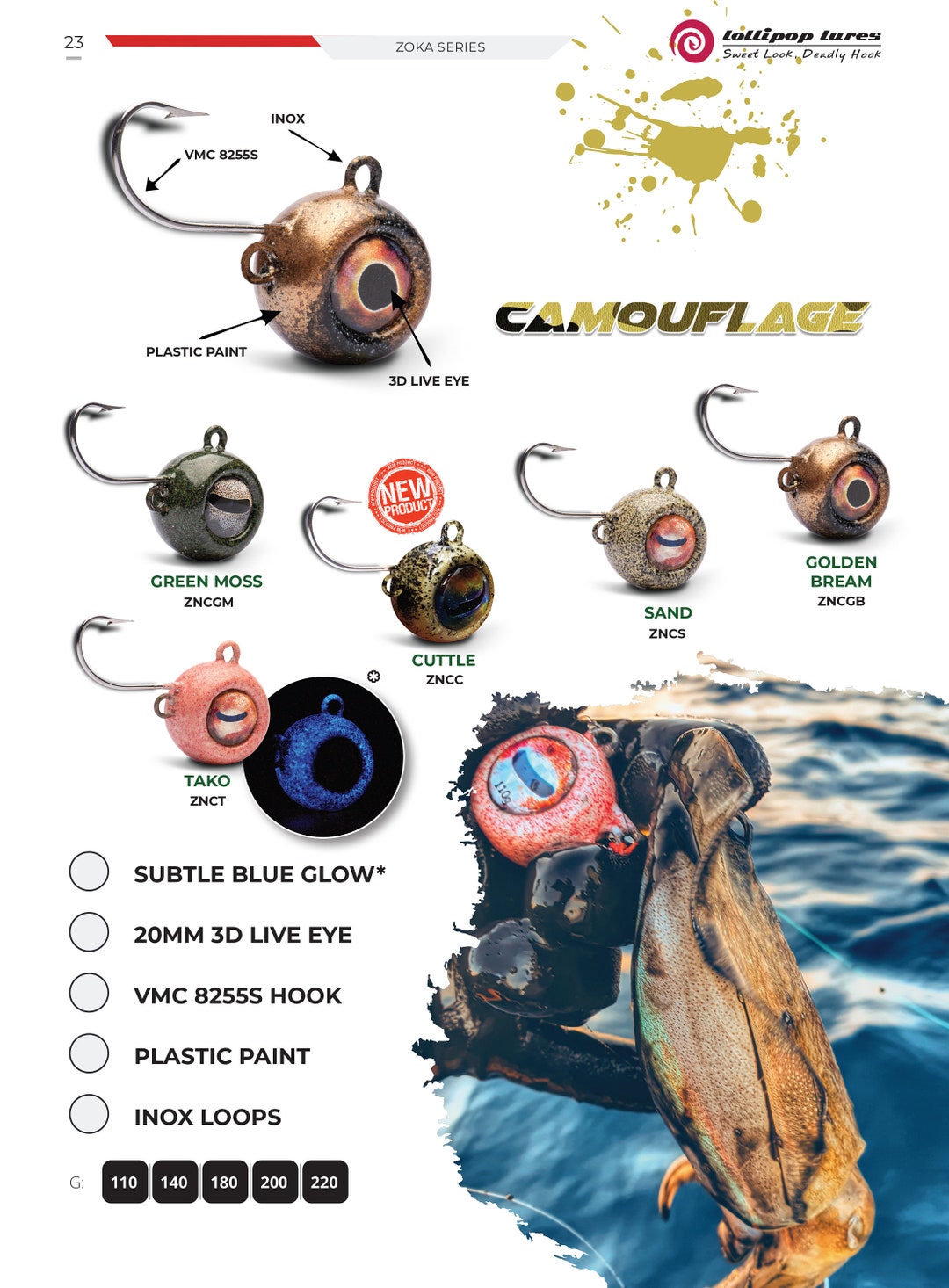 Lollipop Lures Saltwater Jig Head Lure ZOKA BALL "camouflage" - Etsy