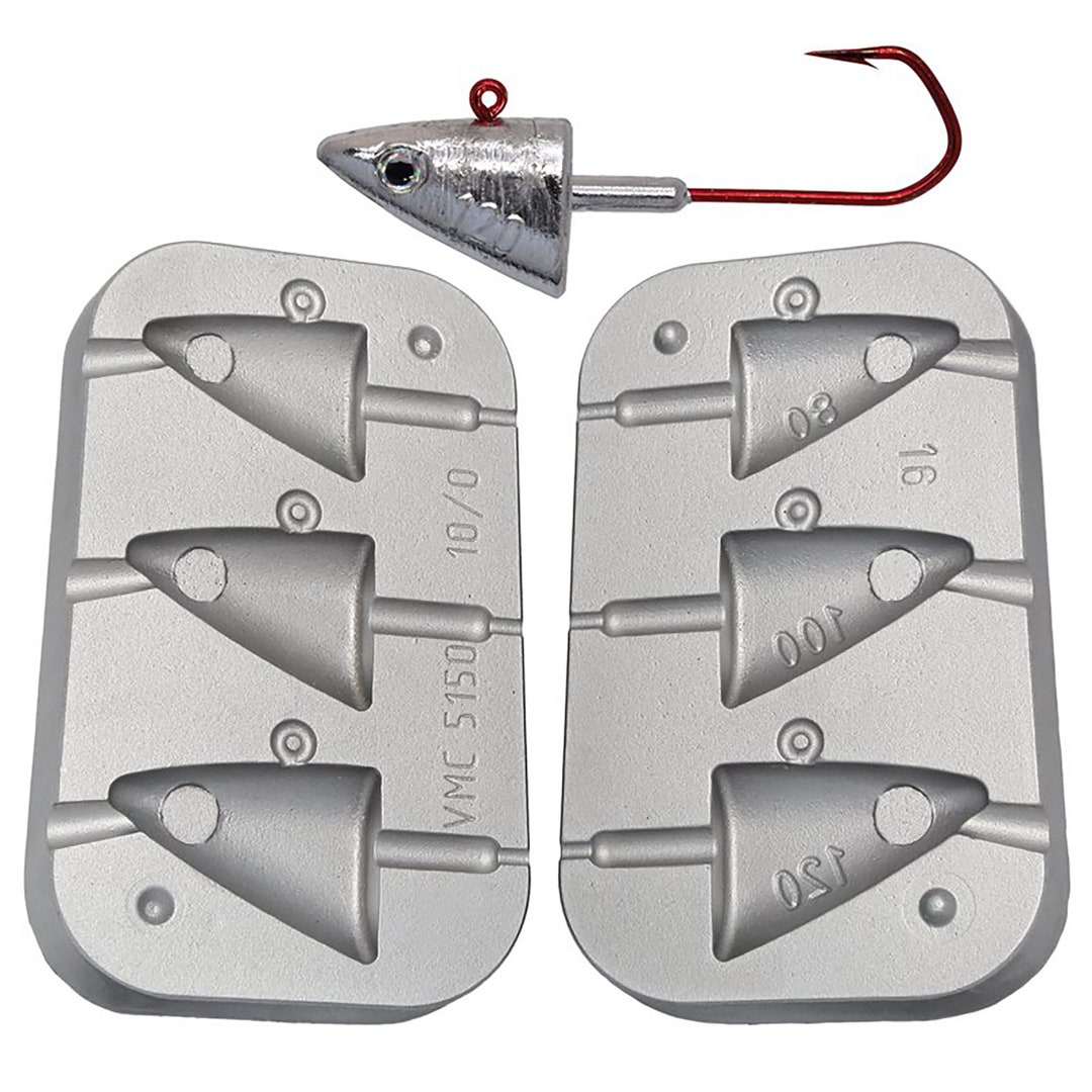 Fish Head Jig Mould 80-100-120g Uses VMC 5150 Hooks 10/0 Fishing Jig ...
