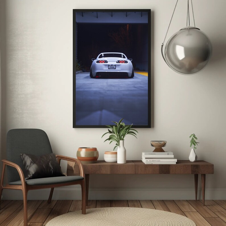 Toyota Supra JDM Car Satin Vertical Poster High Resolution Automotive ...