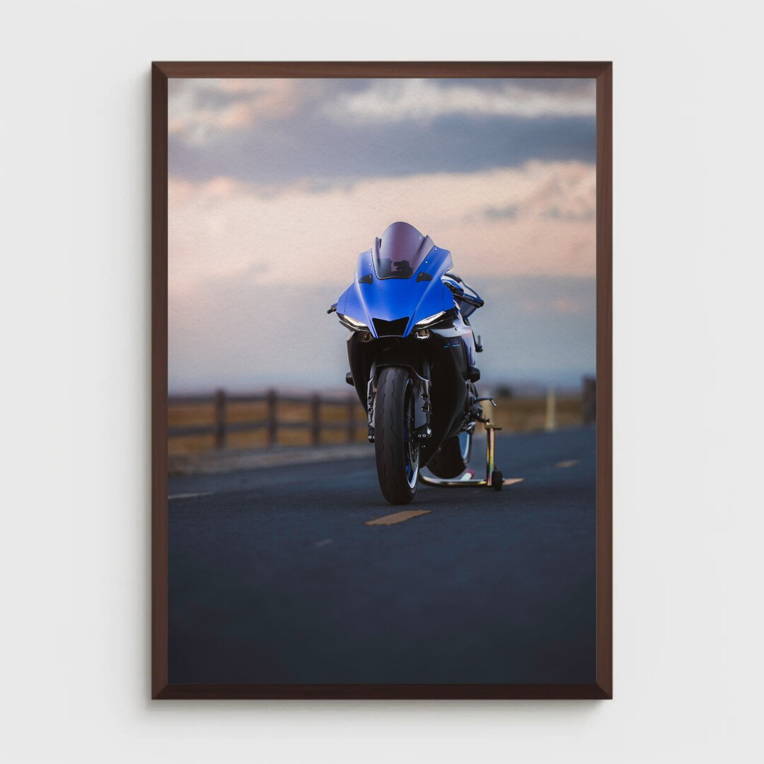 Yamaha R1 Motorcycle Poster 8k Ultra Resolution Wall Art Home Decor ...