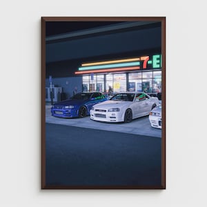 Nissan GTR R34 Skyline Automotive Car Poster 019 8k Ultra Resolution ...