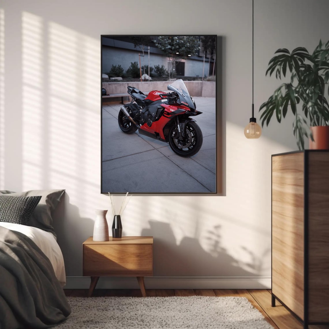 Yamaha R1 Motorcycle Poster #036 - 8k+ Ultra Resolution Wall Art- Home ...