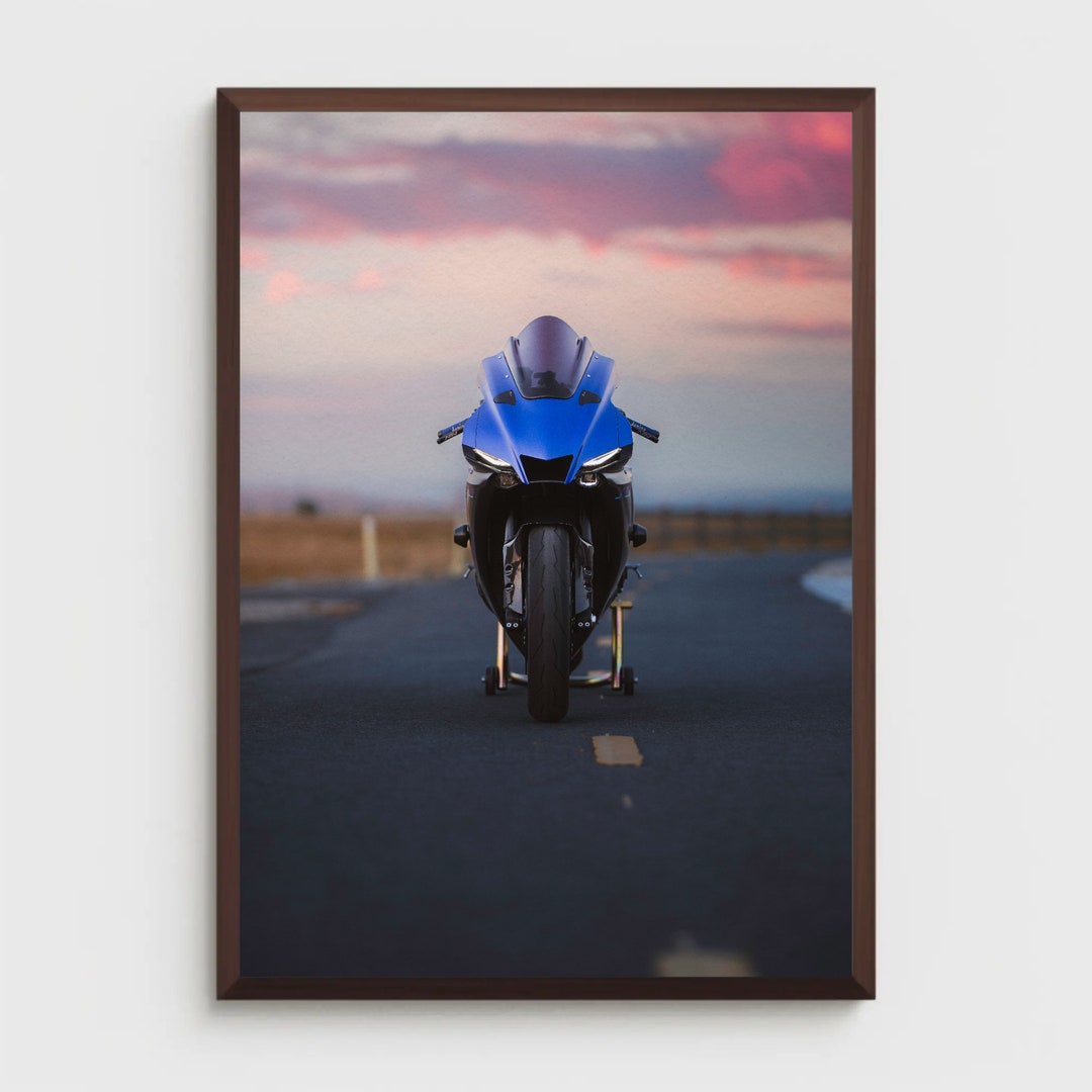 Yamaha R1 Motorcycle Poster 8k Ultra Resolution Wall Art Home Decor ...