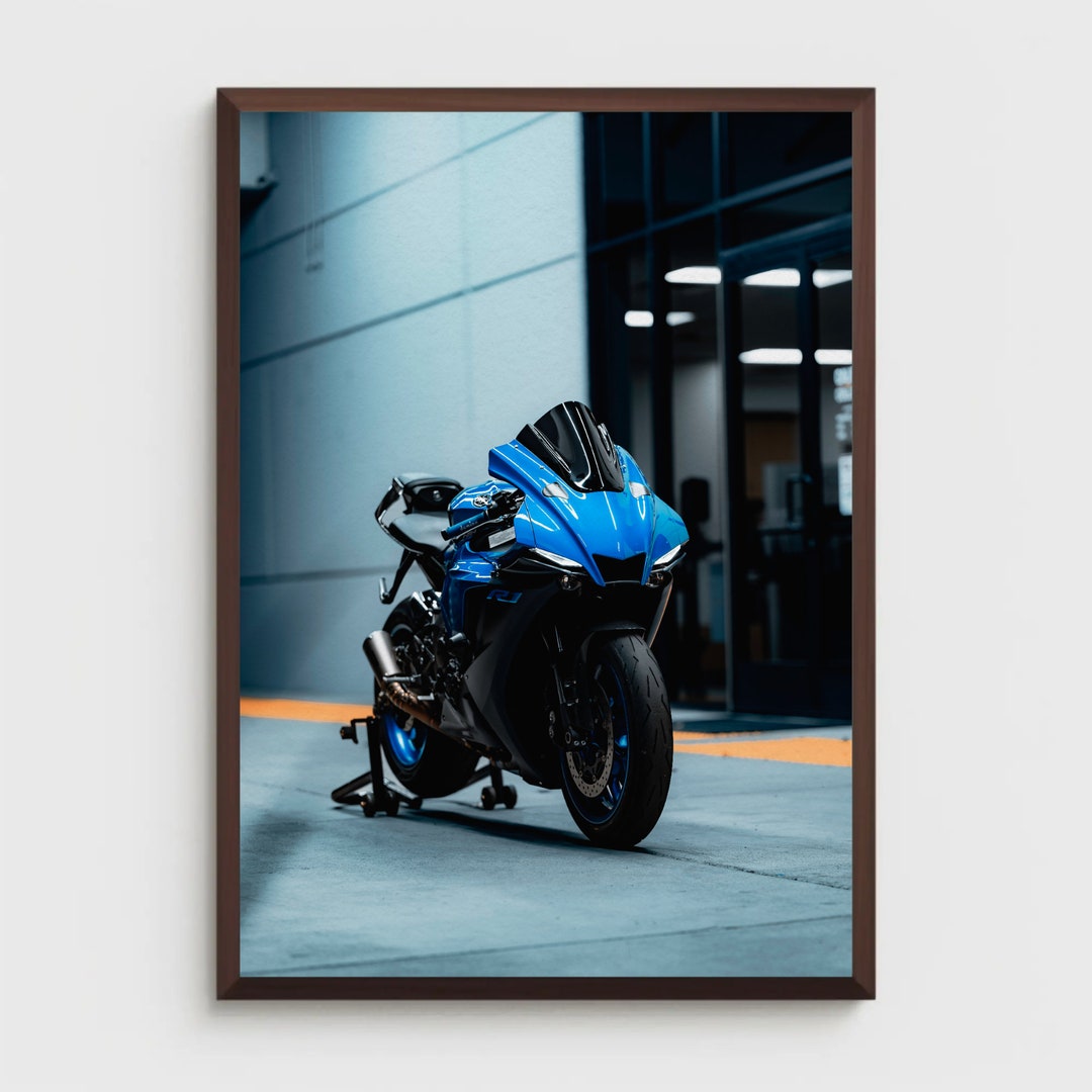 Yamaha R1 Motorcycle Poster 010 8k Ultra Resolution Wall Art Home Decor ...