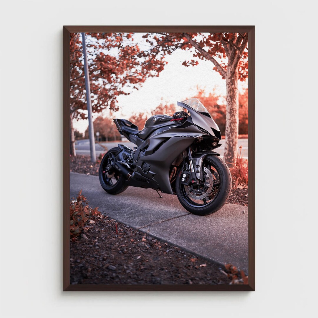 Yamaha R6 Motorcycle Poster #004 - 8k+ Ultra Resolution Wall Art- Home ...