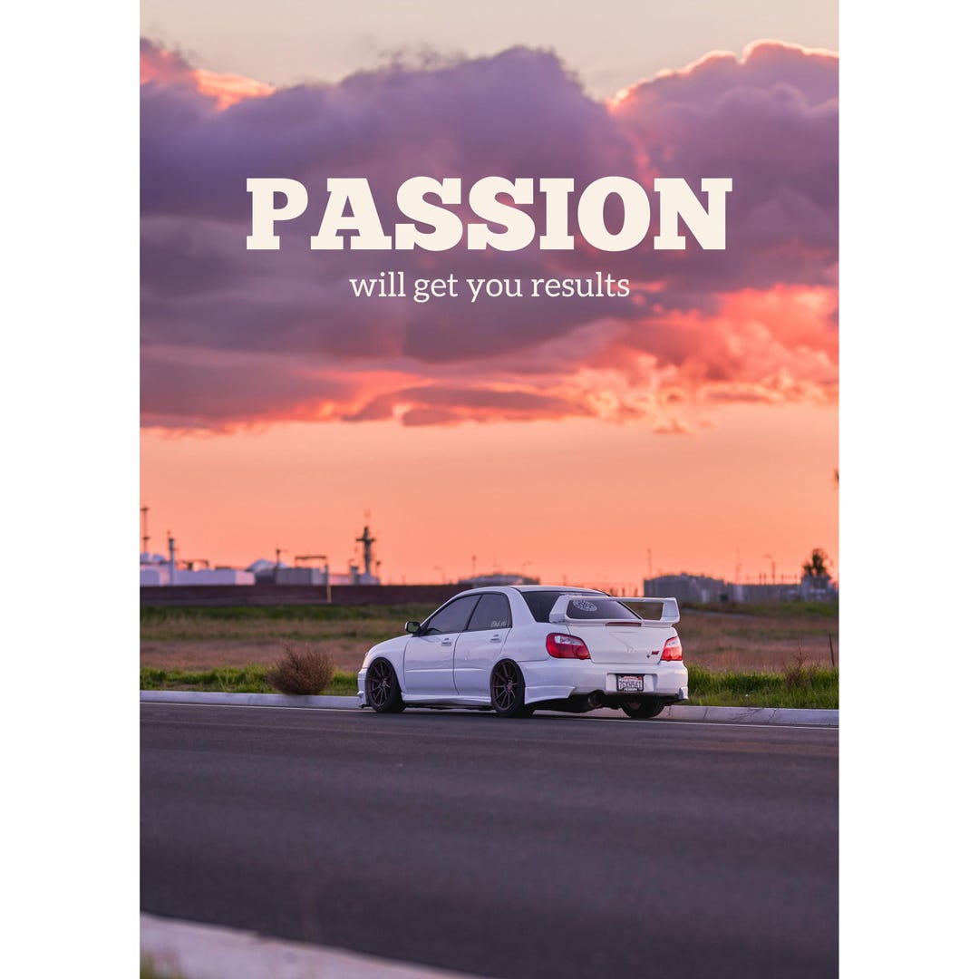 Motivational Poster – Subaru WRX STI Inspiring Text #002 - Etsy