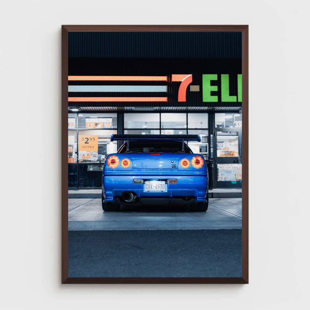 Nissan GTR R34 Skyline Automotive Car Poster #014 - 8k+ Ultra ...