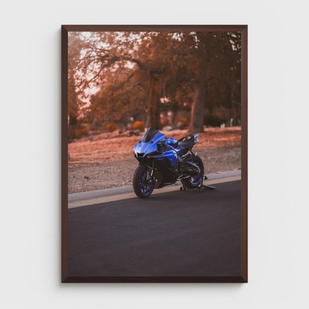 Yamaha R1 Motorcycle Poster #001 - 8k+ Ultra Resolution Wall Art- Home ...