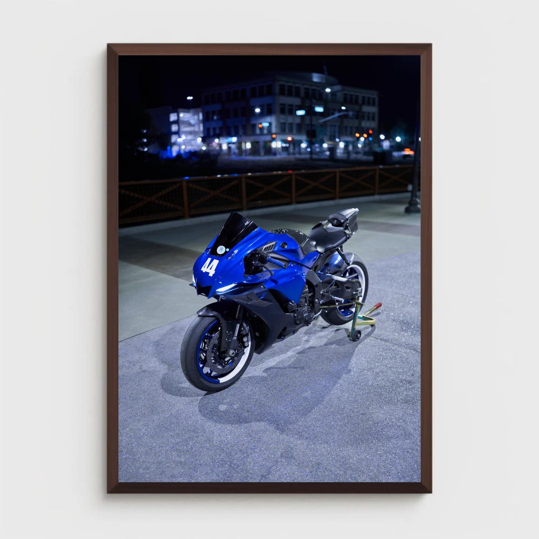 Yamaha R1 Motorcycle Poster #039 - 8k+ Ultra Resolution Wall Art- Home ...