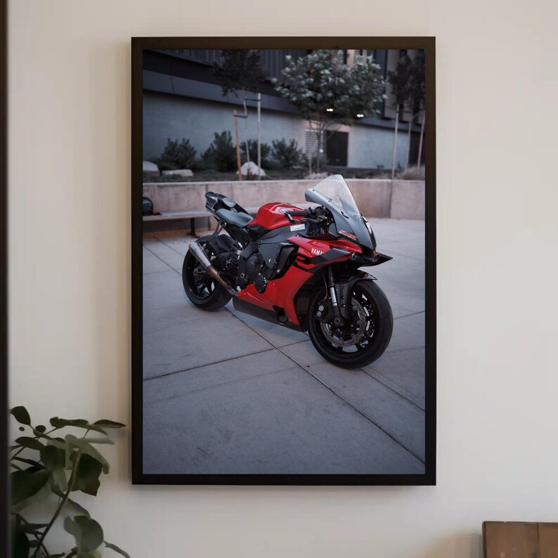 Yamaha R1 Motorcycle Poster 036 8k Ultra Resolution Wall Art Home Decor ...
