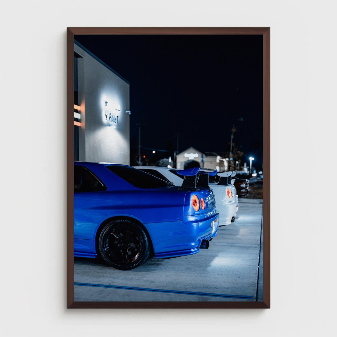 Nissan GTR R34 Skyline Automotive Car Poster #013 - 8k+ Ultra ...