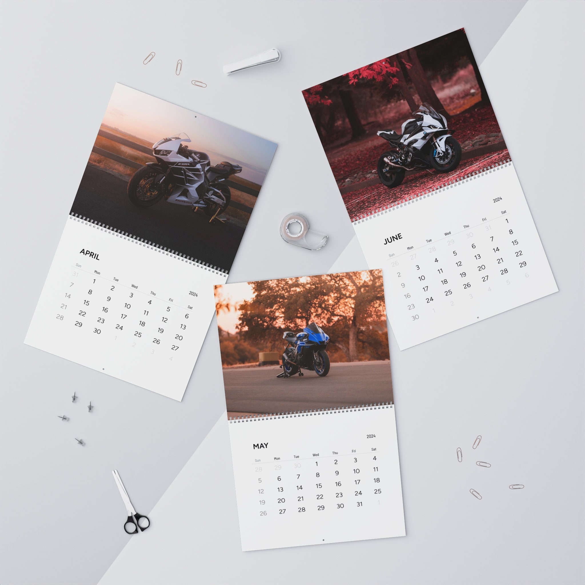 2024 Motorcycle Sportbike Calendar BMW S1000RR, Yamaha R1, Aprilia RSV4 ...