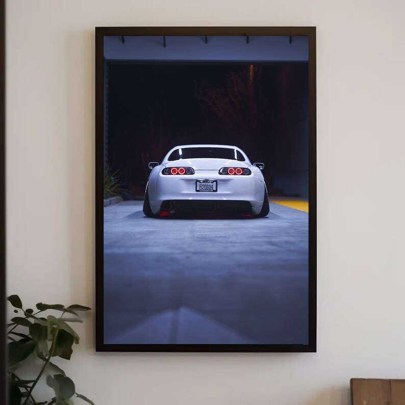 Toyota Supra JDM Car Satin Vertical Poster High Resolution Automotive ...