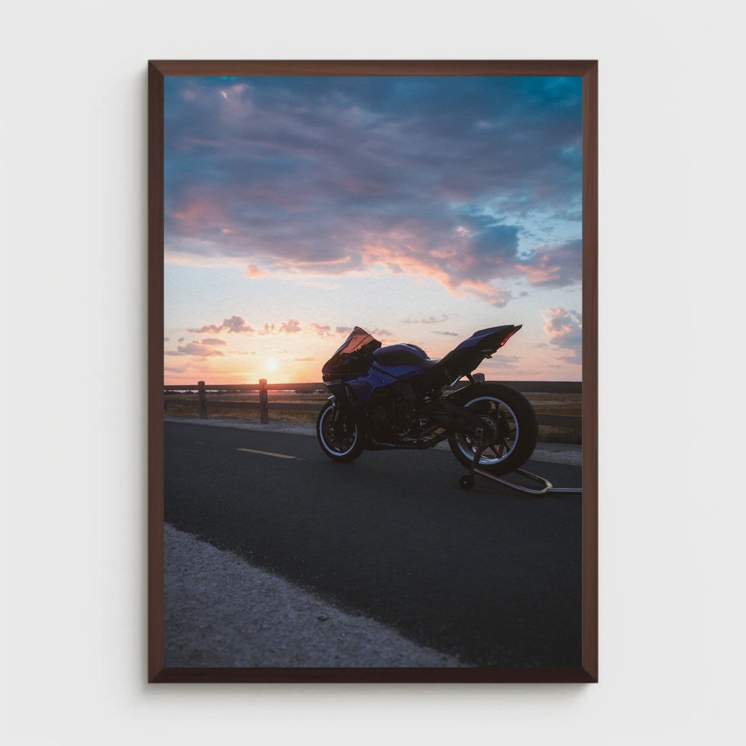 Yamaha R1 Motorcycle Poster 8k Ultra Resolution Wall Art Home Decor ...
