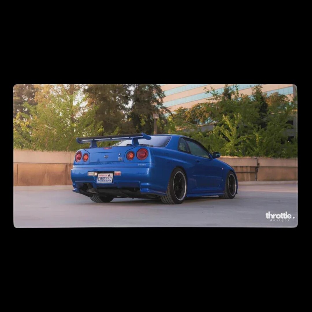 Nissan R34 GTR Gaming Mouse Pad #009 - Large & XL Extended Car Desk Mat ...