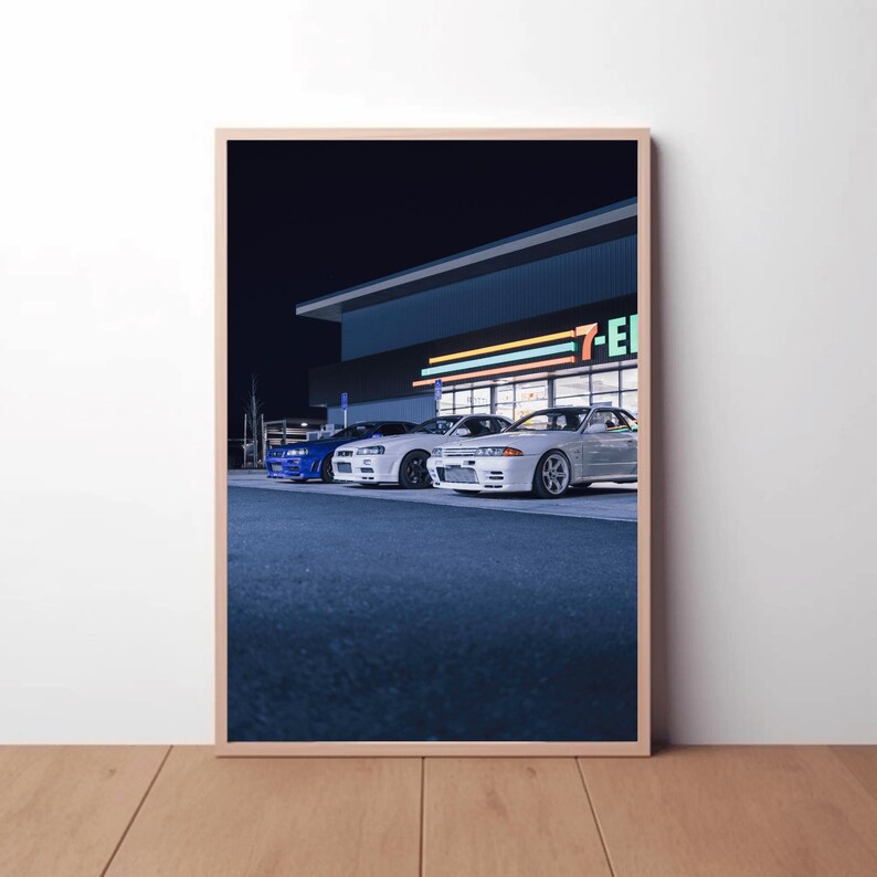 Nissan GTR R32 and R34 Skyline Automotive Car Poster #008 - High ...
