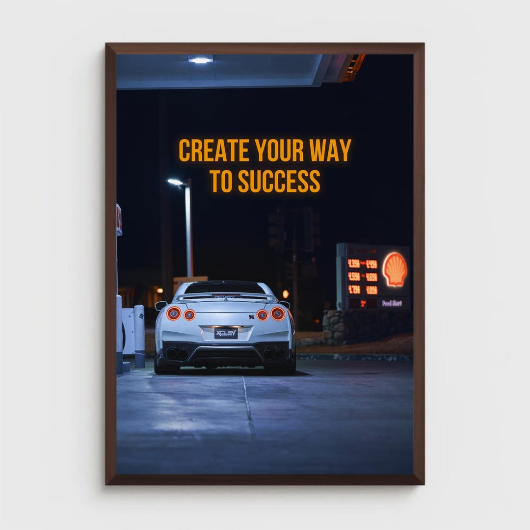 Motivational Poster Nissan R35 GT-R With Inspiring Text #003 - Etsy