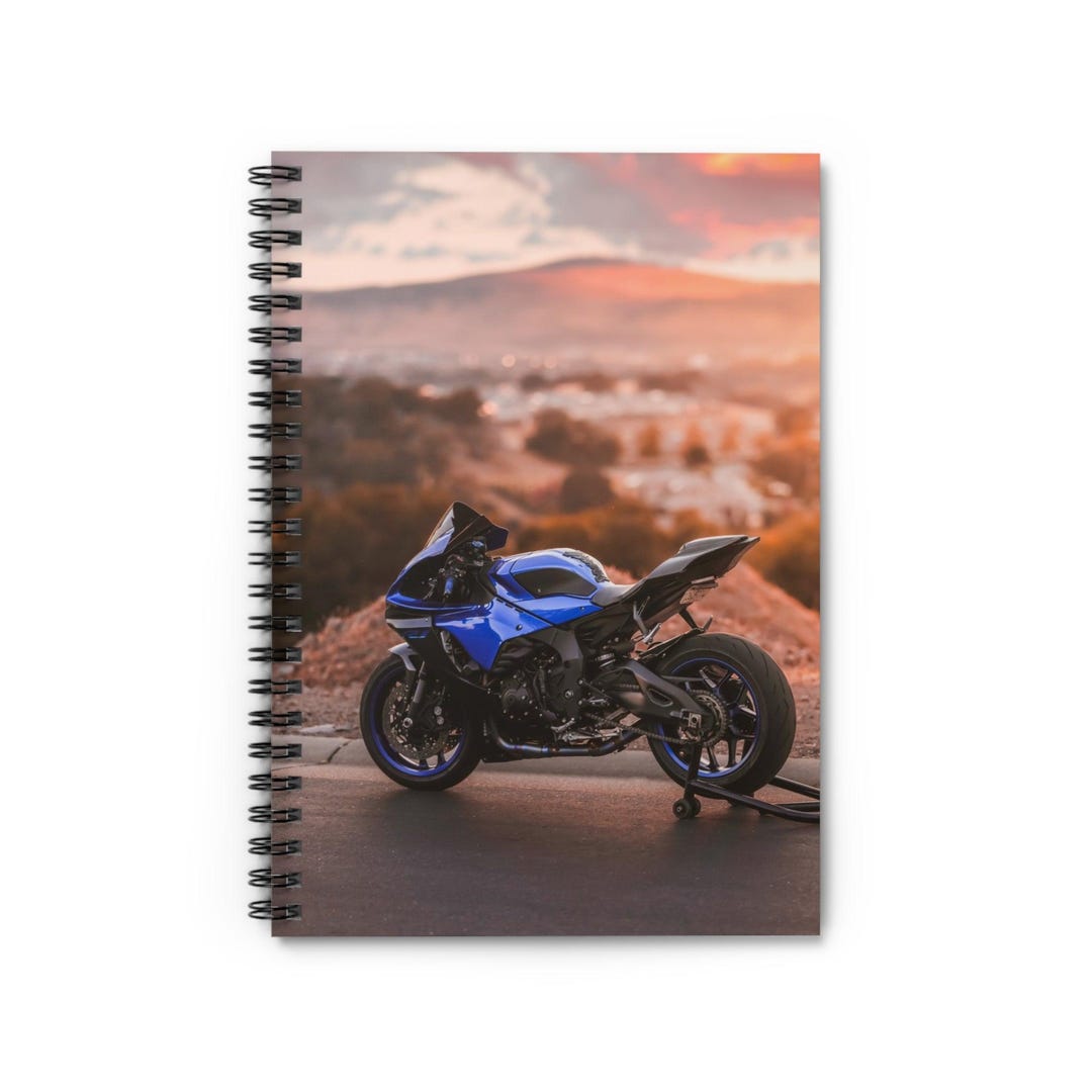 Yamaha R1 Motorcycle Spiral Notebook #030 - 6"x8" - Back to School Gift ...
