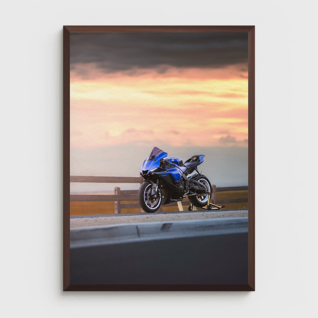 Yamaha R1 Motorcycle Poster 8k Ultra Resolution Wall Art Home Decor ...