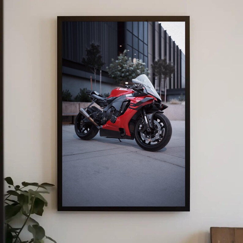 Yamaha R1 Motorcycle Poster #035 - 8k+ Ultra Resolution Wall Art- Home ...