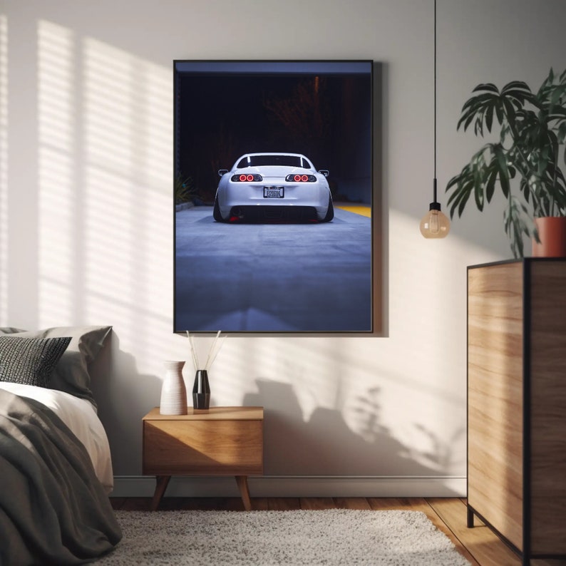 Toyota Supra JDM Car Satin Vertical Poster High Resolution Automotive ...