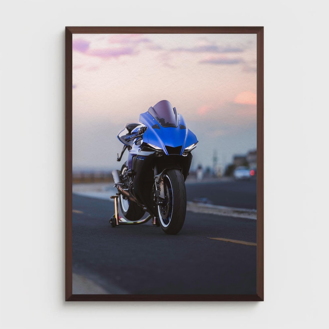 Yamaha R1 Motorcycle Poster 020 8k Ultra Resolution Wall Art Home Decor ...