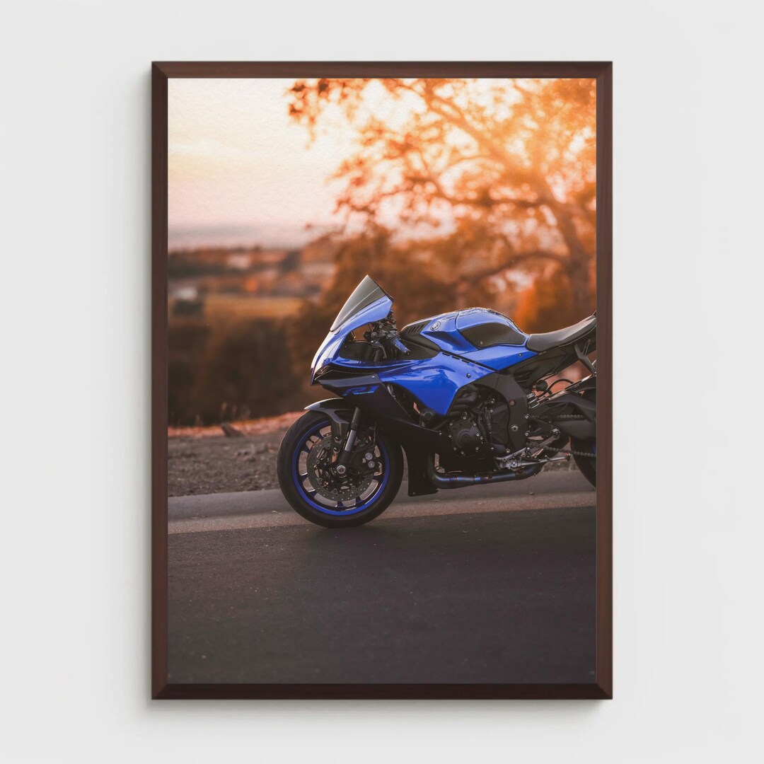 Yamaha R1 Motorcycle Poster #002 - 8k+ Ultra Resolution Wall Art- Home ...