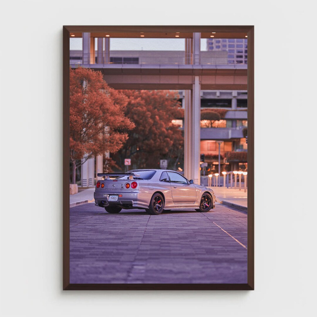 Nissan GTR R34 Skyline Automotive Car Poster 010 8k Ultra Resolution ...