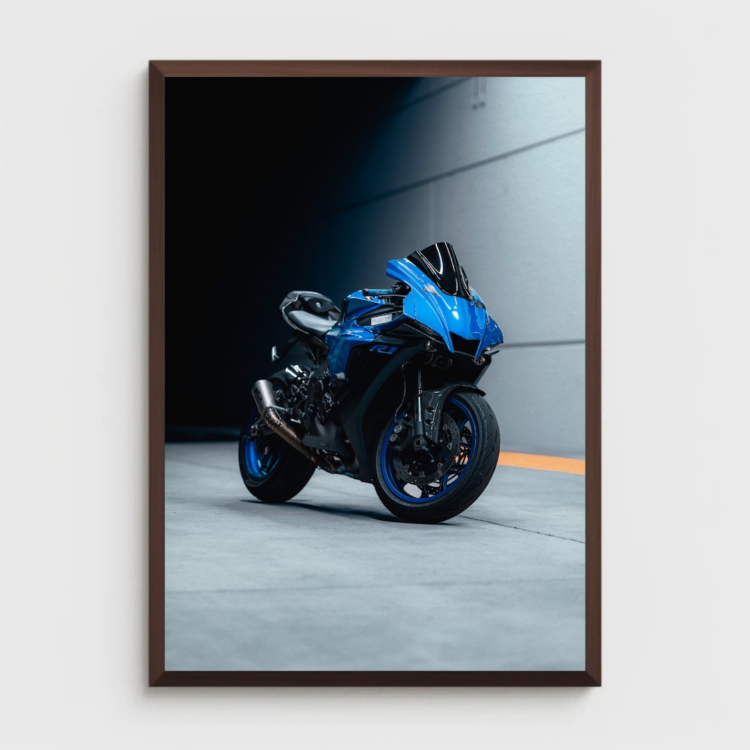 Yamaha R1 Motorcycle Poster 8k Ultra Resolution Wall Art Home Decor ...