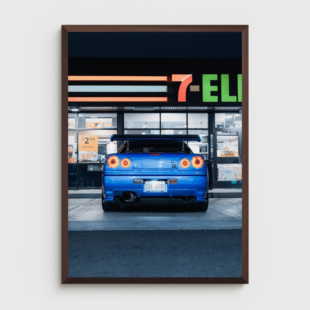 Nissan GTR R34 Skyline Automotive Car Poster 8k Ultra Resolution Wall ...