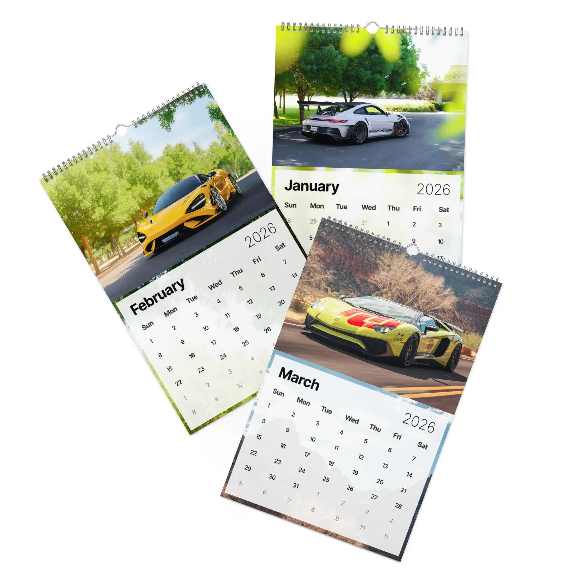 2026 Car Calendar | Supercar Wall Calendar, Exotic Car Gift for Him ...